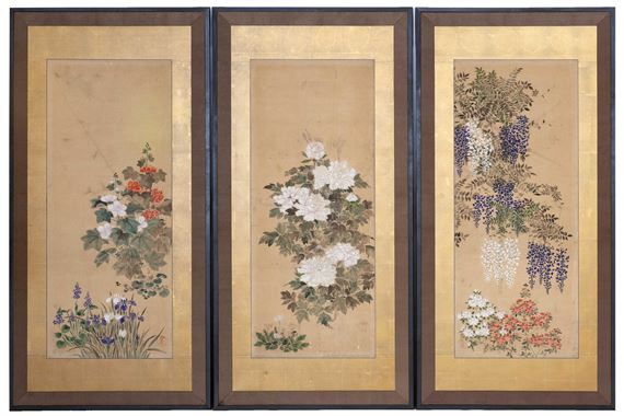 Rinpa Century | THREE JAPANESE RIMPA SCHOOL PAINTED PANELS 19th Century ...