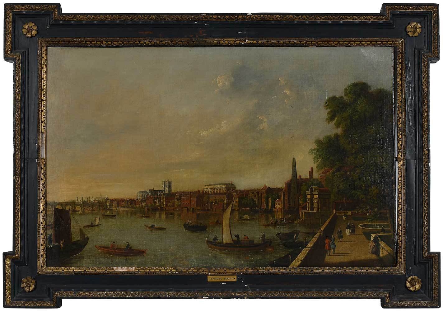 Samuel Scott | The Thames from Somerset House Terrace Towards ...