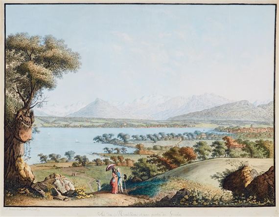 Jean-Antoine Linck | Vue du Mont-blanc et une partie de Genéve (1780 ...