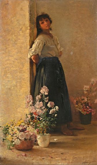Ruth Mercier | Jeune Fille aux Fleurs | MutualArt