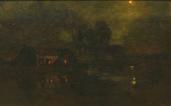 Charles Rollo Peters | Moonlight on a Medieval Village | MutualArt