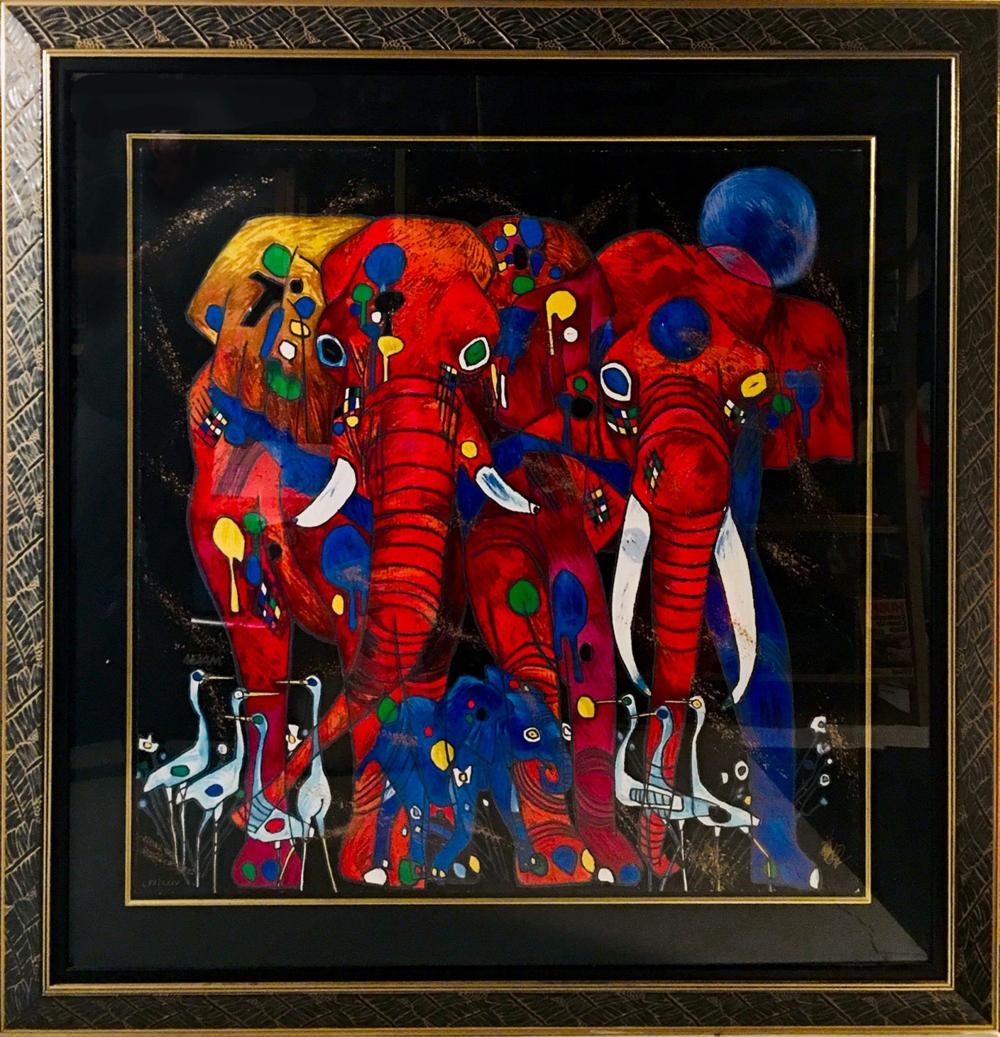 Jiang Tiefeng | Elephant Family (Circa 1995) | MutualArt