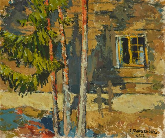 Erling Enger | Trær foran hus (1947) | MutualArt