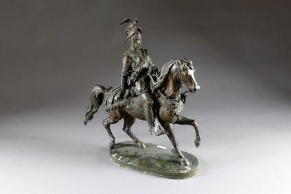 Joseph Geefs | Statue équestre d'un Croisé en Armure (Circa 1840 ...