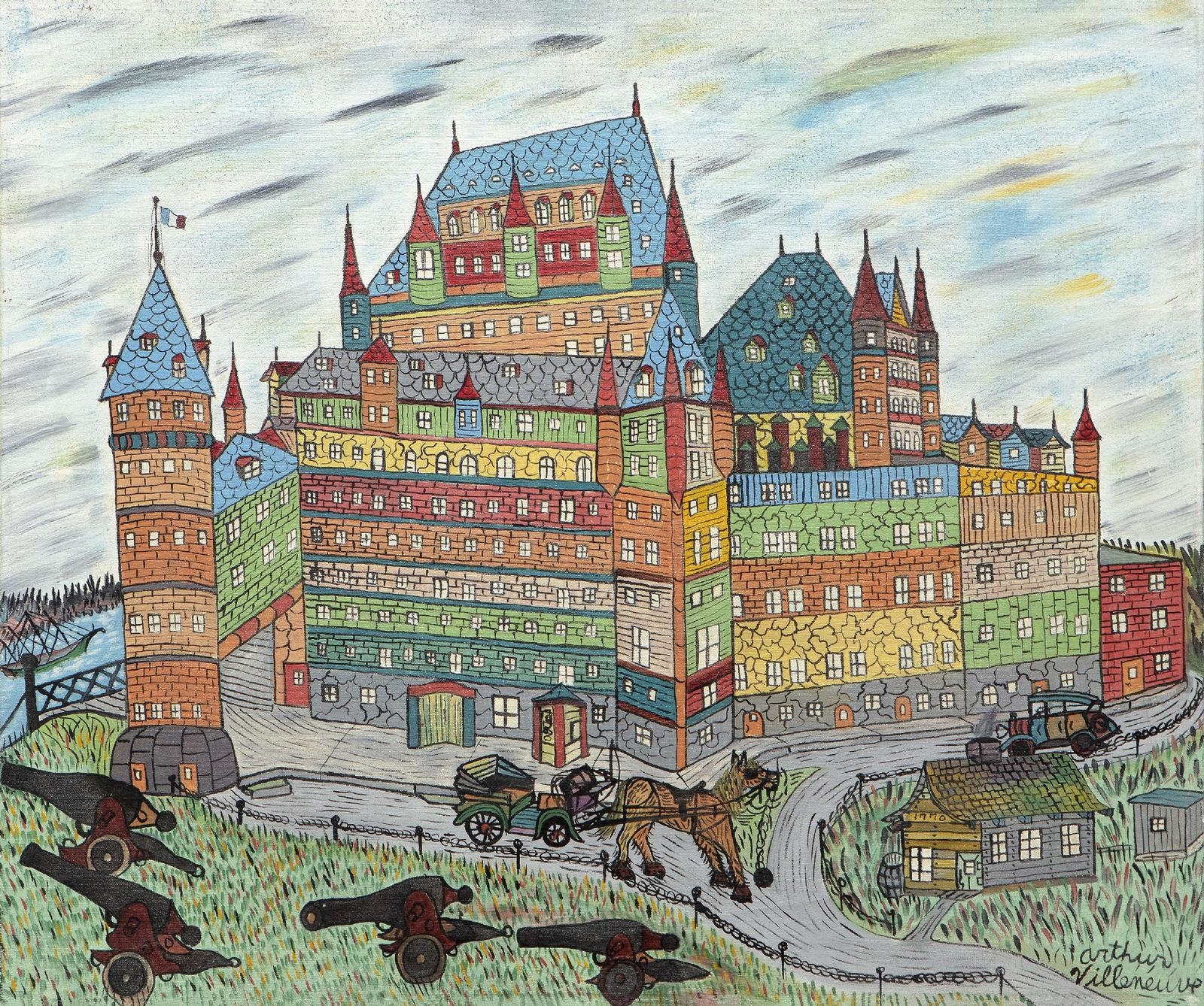 Arthur Villeneuve | MA CABANE ET LE CHÂTEAU (Circa 1965) | MutualArt