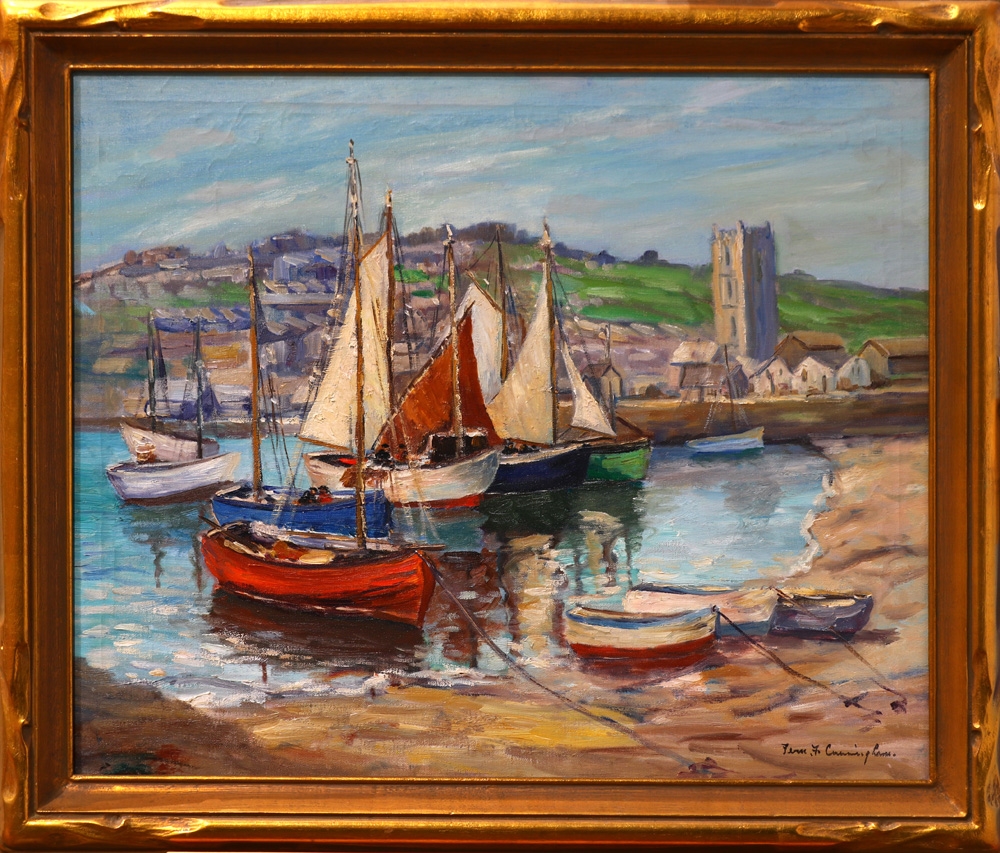 Fern Cunningham | Harbor Scene with Boats | MutualArt