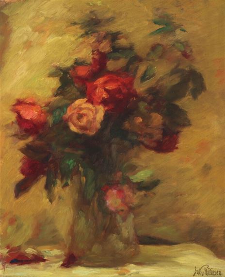 Sally Philipsen | Still life with roses in a vase | MutualArt