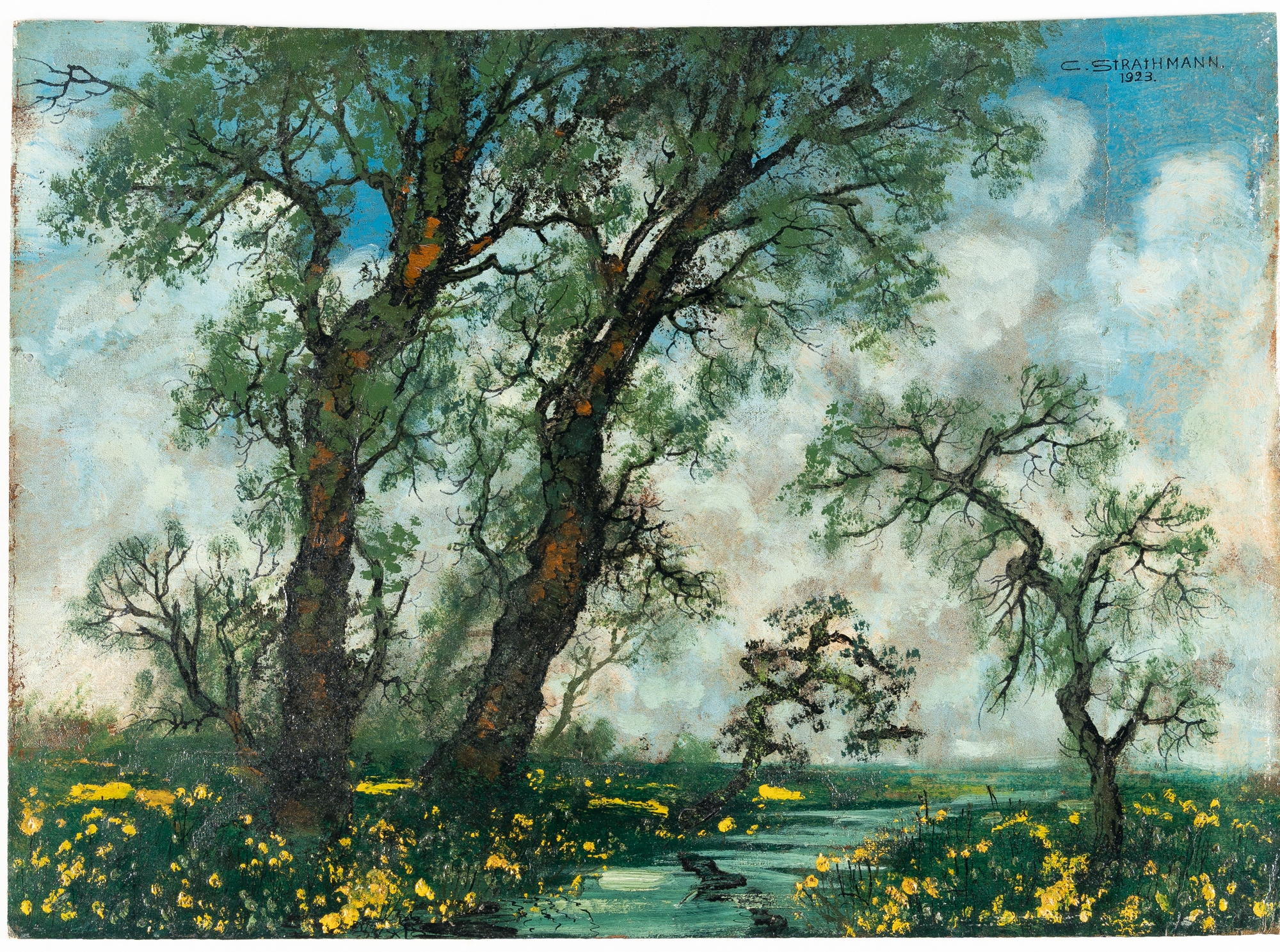 Carl Strathmann | Blooming meadow landscape (1923) | MutualArt