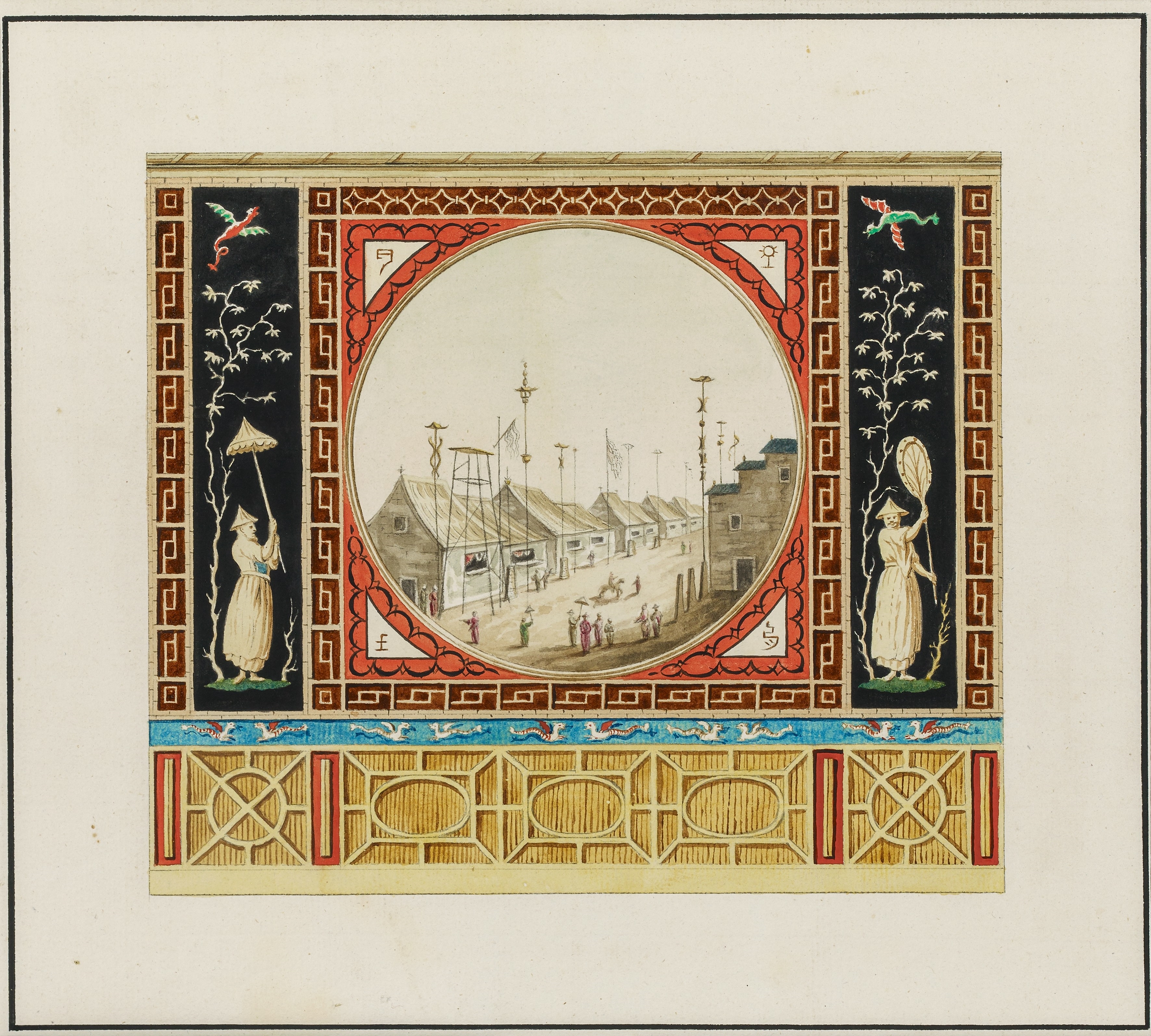 Johann Friedrich Tielker | Design for a Wall Painting with Chinese ...