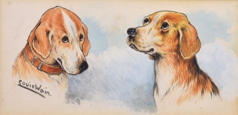 Louis Wain | Study of a cat's head | MutualArt