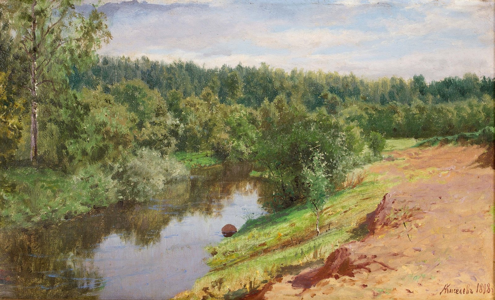 Alexander Alexandrovich Kiselev | SUMMER LANDSCAPE (1895) | MutualArt