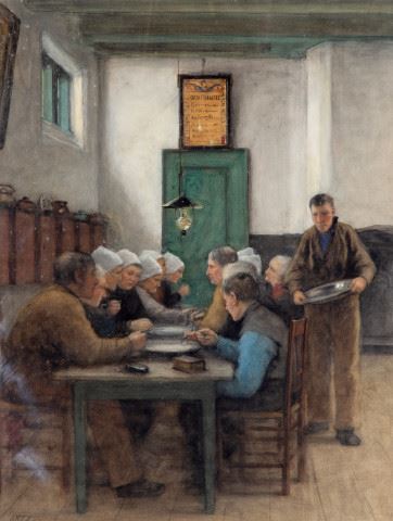 David Adolph Constant Artz | A meal in the refectory of an old people's ...