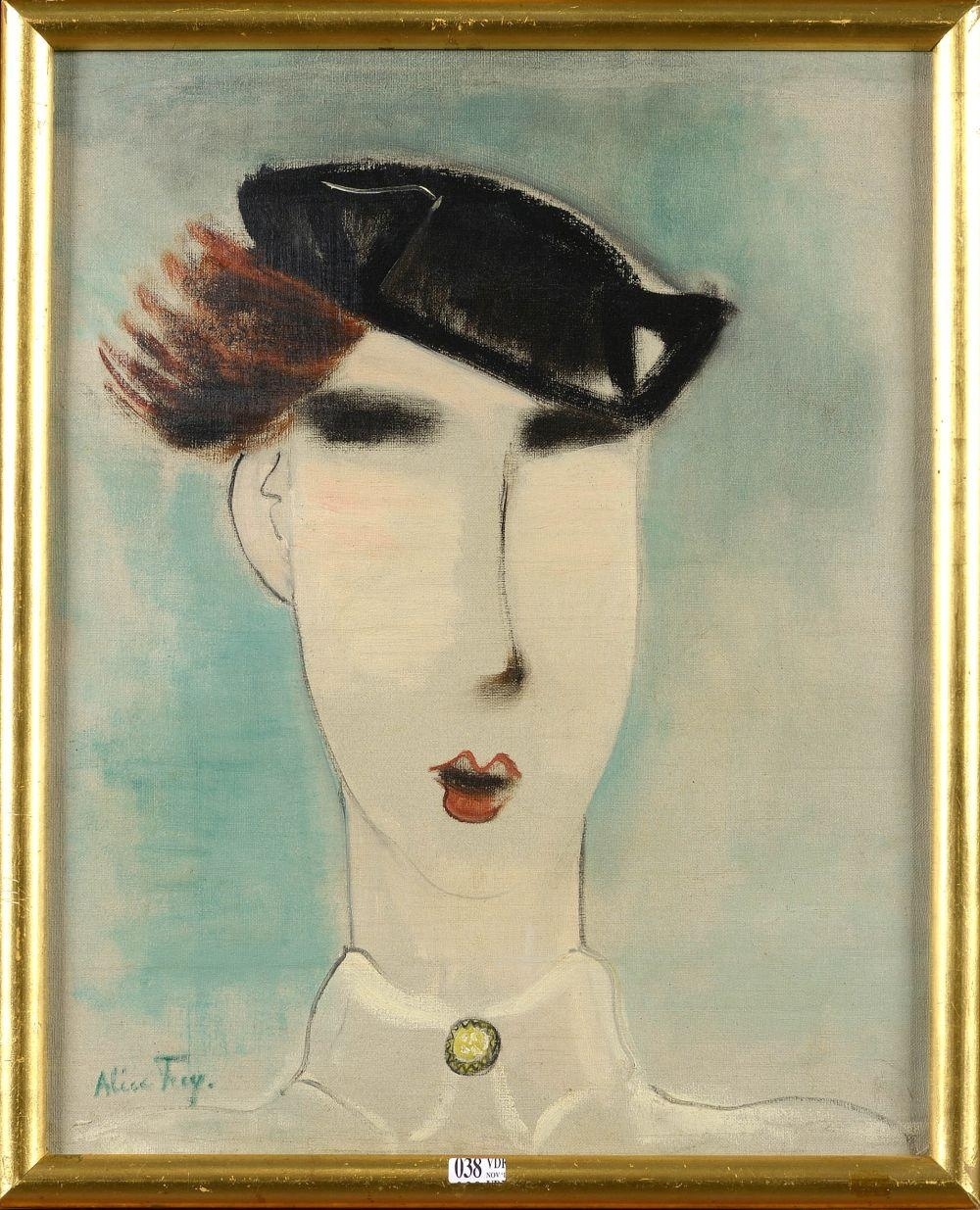 Alice Frey | Portrait de Femme au Béret | MutualArt