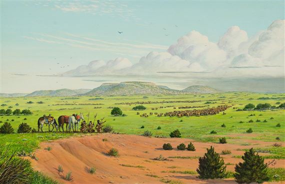 Eugene R. Swinson | Hunting Buffalo (1986) | MutualArt