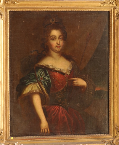 Pierre Mignard | Portrait of a Lady with Flower Wreath (1680) | MutualArt