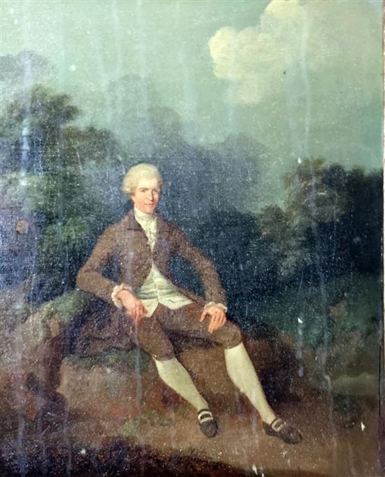 Arthur Devis | Portrait of a Gentleman Seated on a Mossy Rock | MutualArt