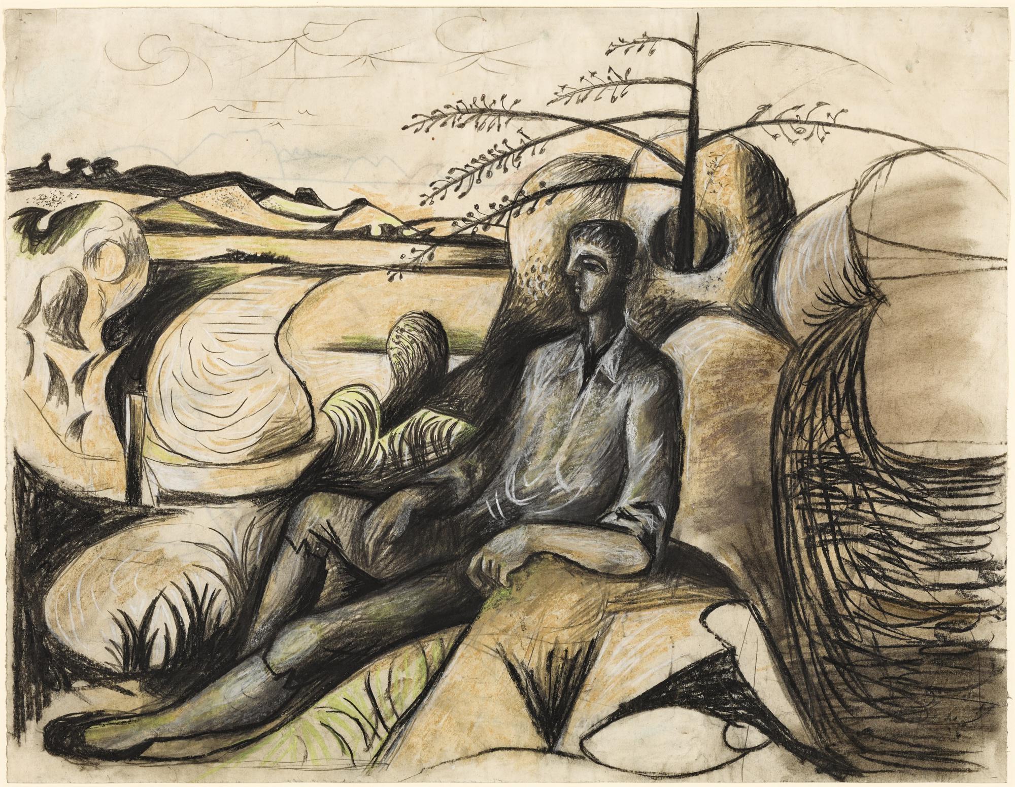 John Craxton | DANCER IN A LANDSCAPE (1943) | MutualArt