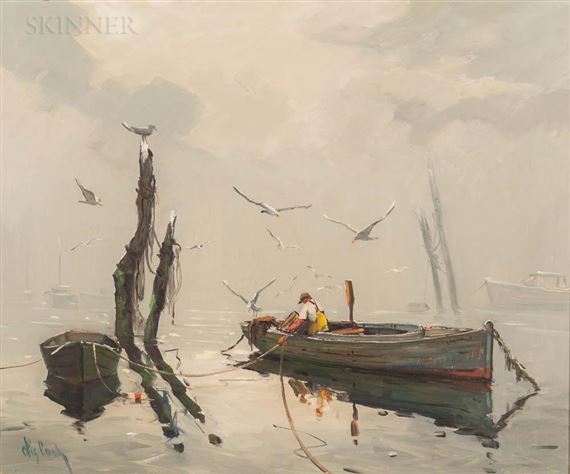 Cook Otis | Otis Pierce Cook (American, 1900-1980) Fisherman in Dory at ...