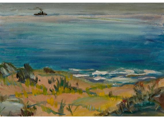 Selden Connor Gile | Coastal Landscape with Steamer in the Distance ...