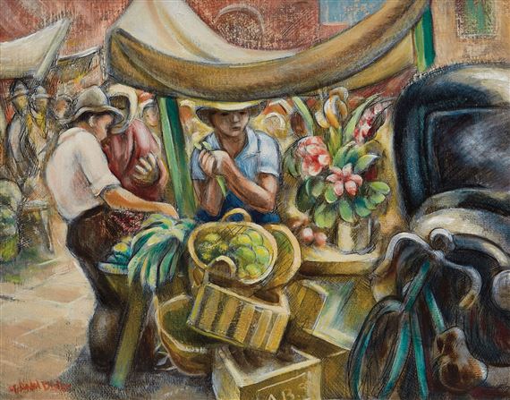 André Charles Biéler | The Market Stall (1946) | MutualArt