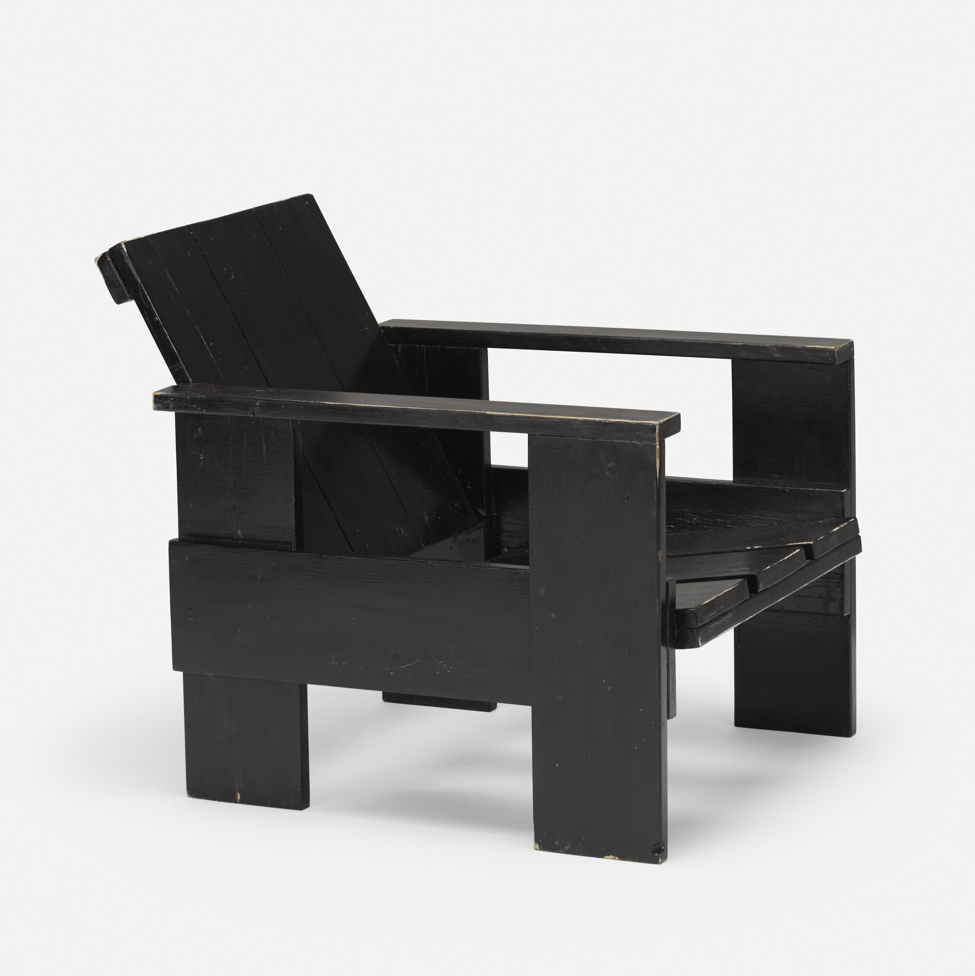 Gerrit Rietveld | A black lacquered pine crate chair (1935) | MutualArt