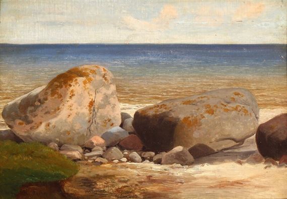 Hans Gabriel Friis | View from a beach with large stones | MutualArt