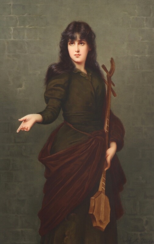 Nathaniel Sichel | A German porcelain plaque depicting a woman with ...