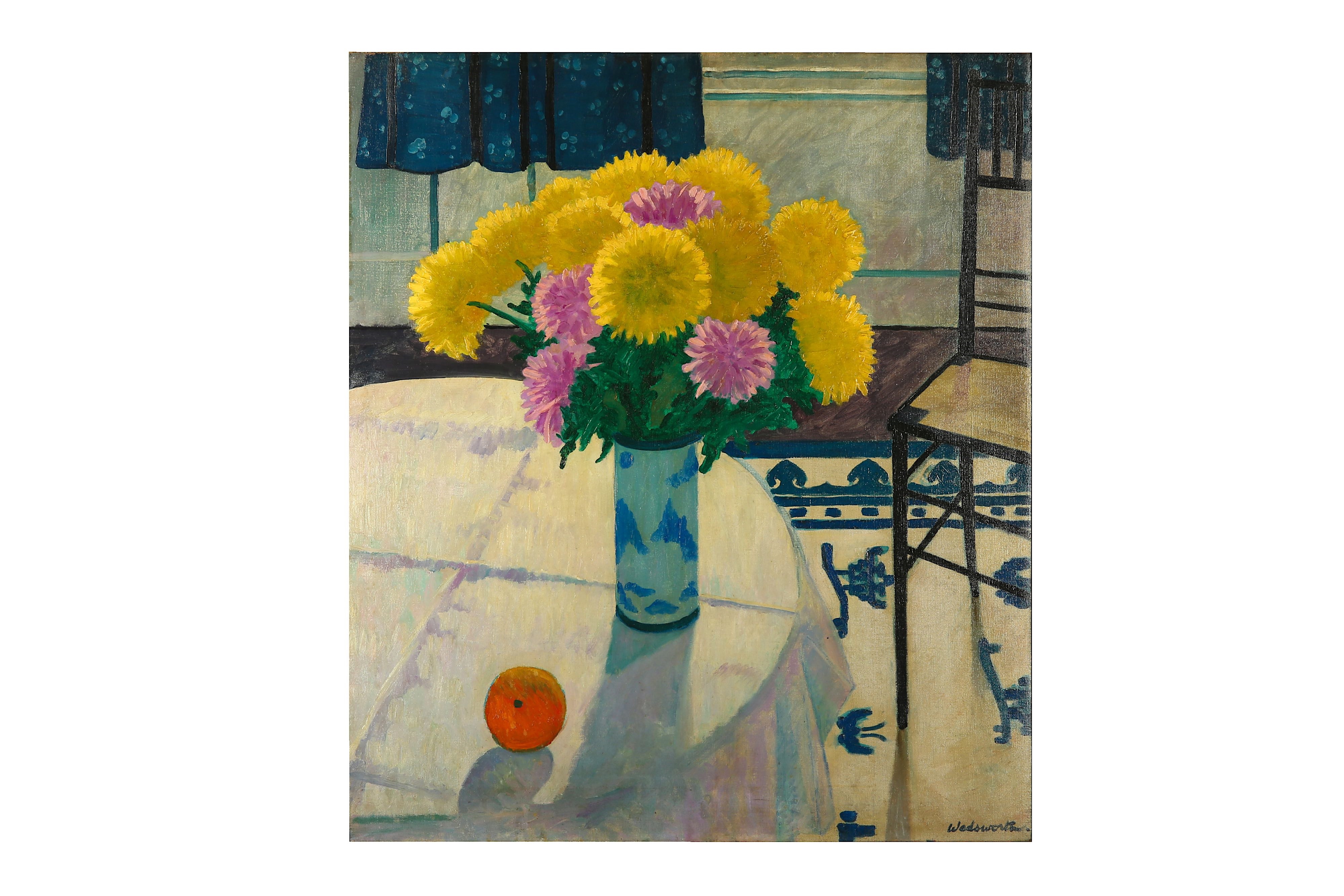 Edward Wadsworth | Still Life with Chrysanthemums in a Vase (1912 ...