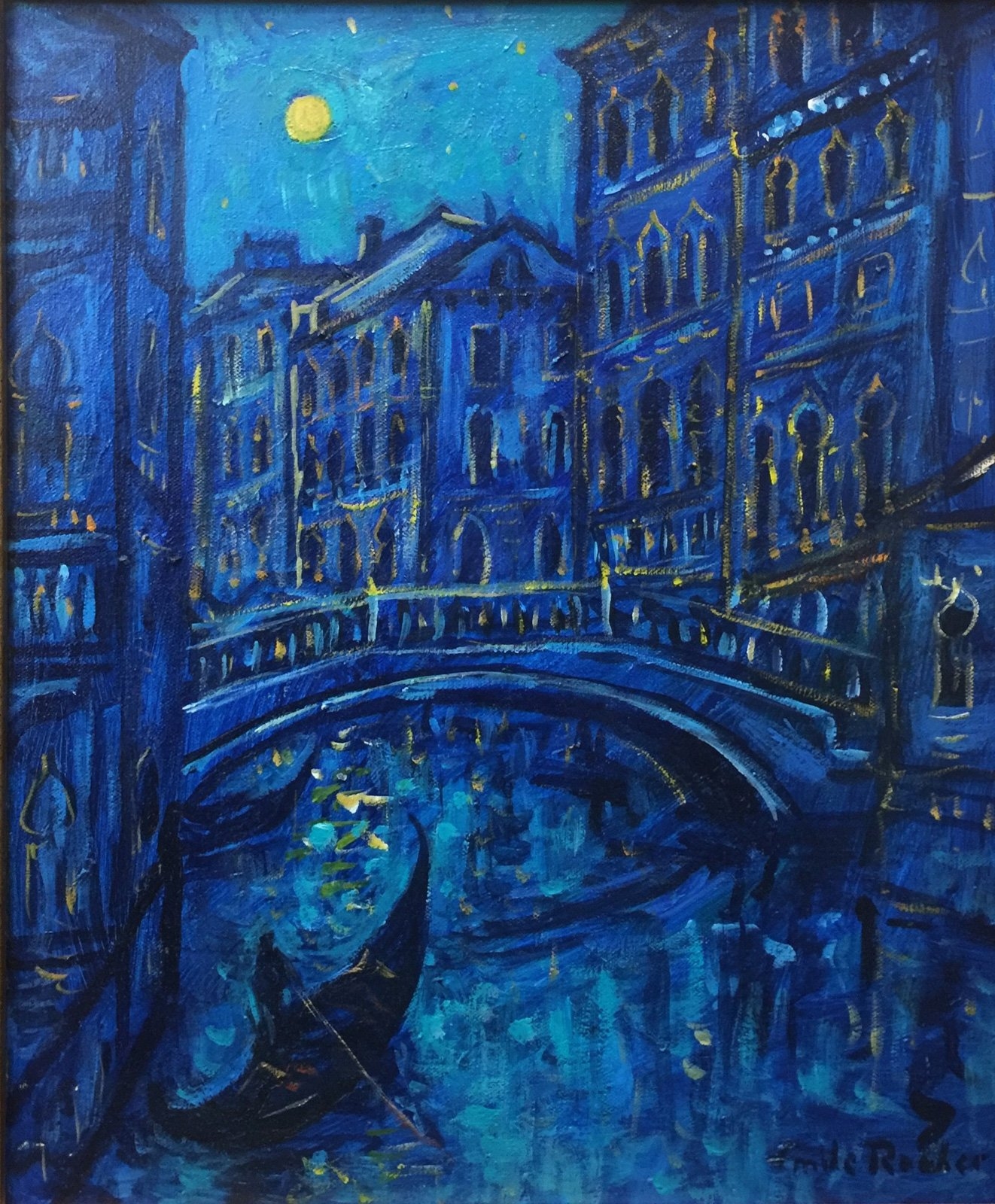 Emile Rocher | Magie de la nuit à Venise | MutualArt