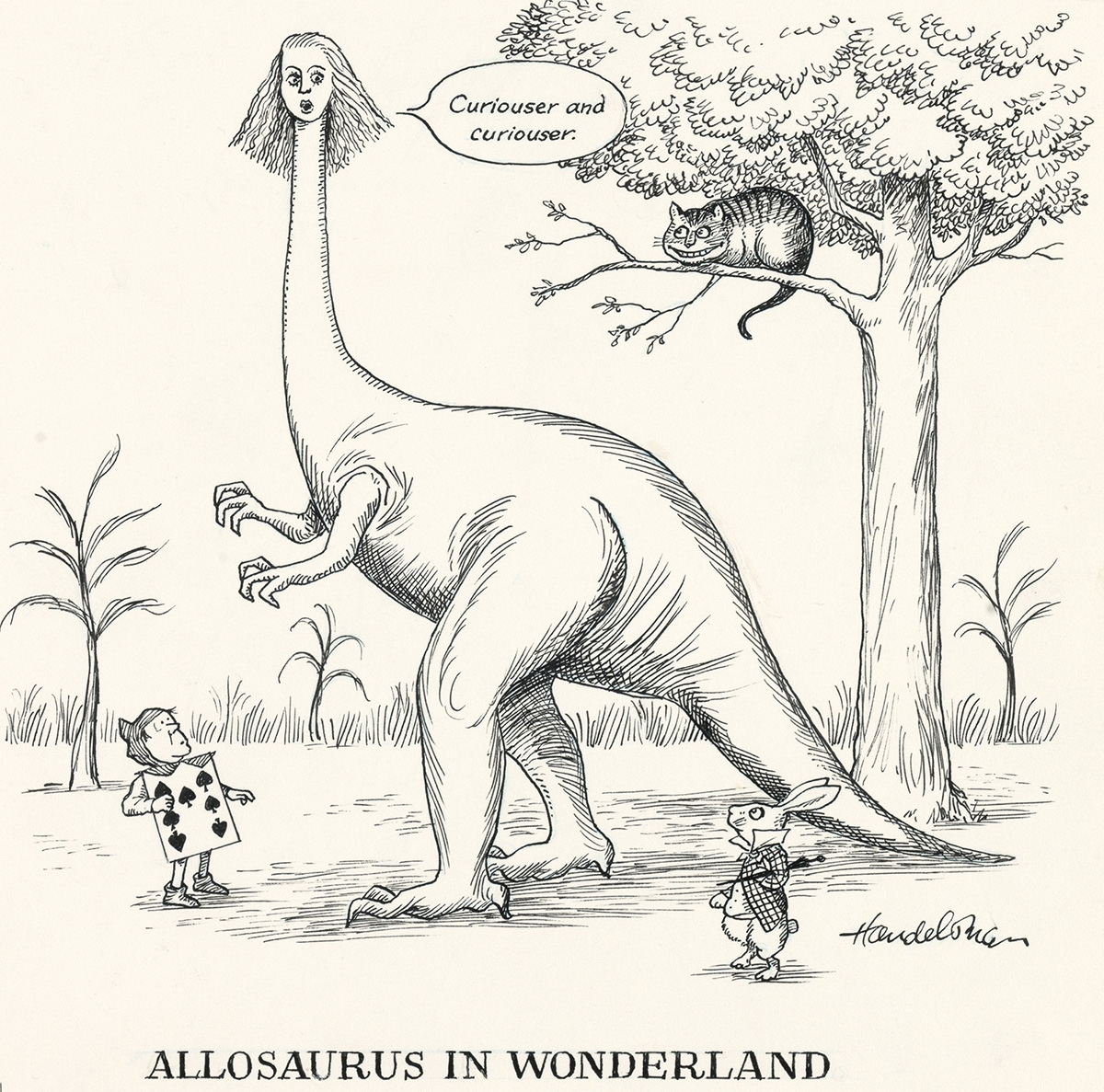 Bud Handelsman | Two Works: Allosaurus in Wonderland.; `Your generous ...