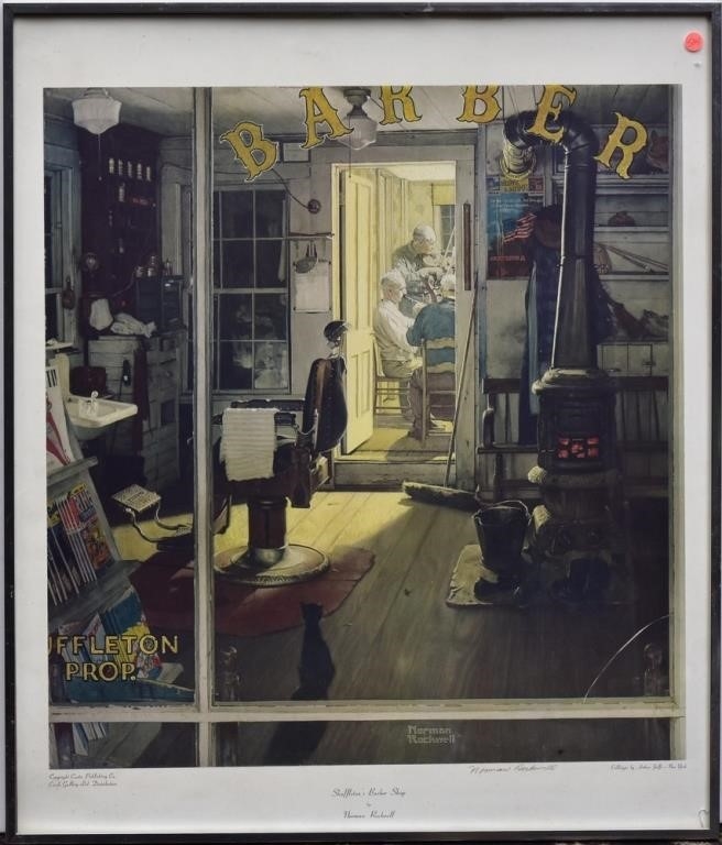 Norman Rockwell | Shuffleton's Barber Shop | MutualArt