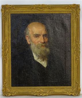 Alfred Edward Emslie | Self portrait of the artist wearing collar jewel ...