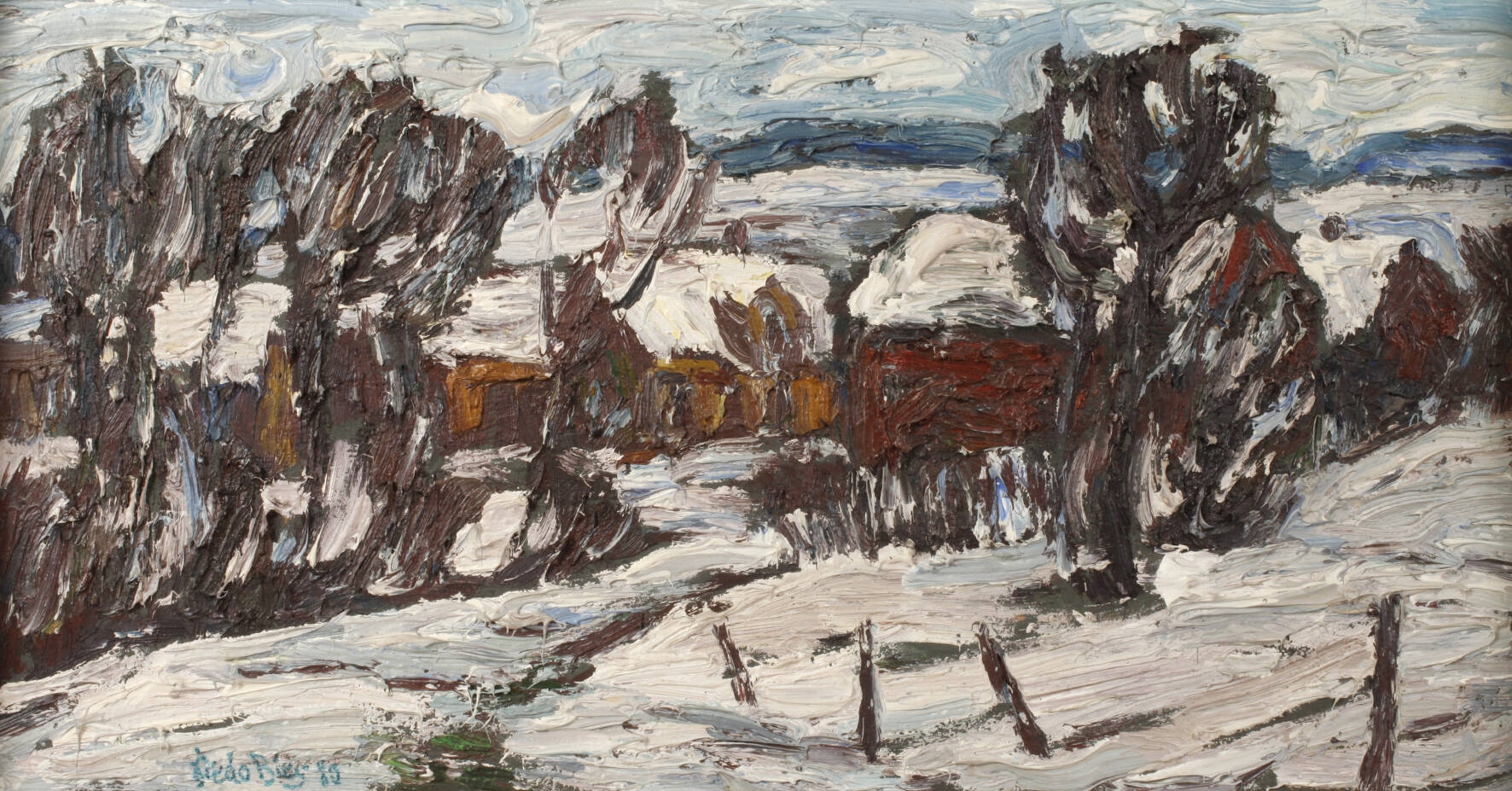 Fredo Bley | Häusergruppe (1981) | MutualArt