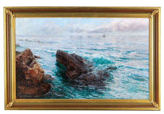Menci Clement Crncic | Coastline with Boats (1917 - 1920) | MutualArt