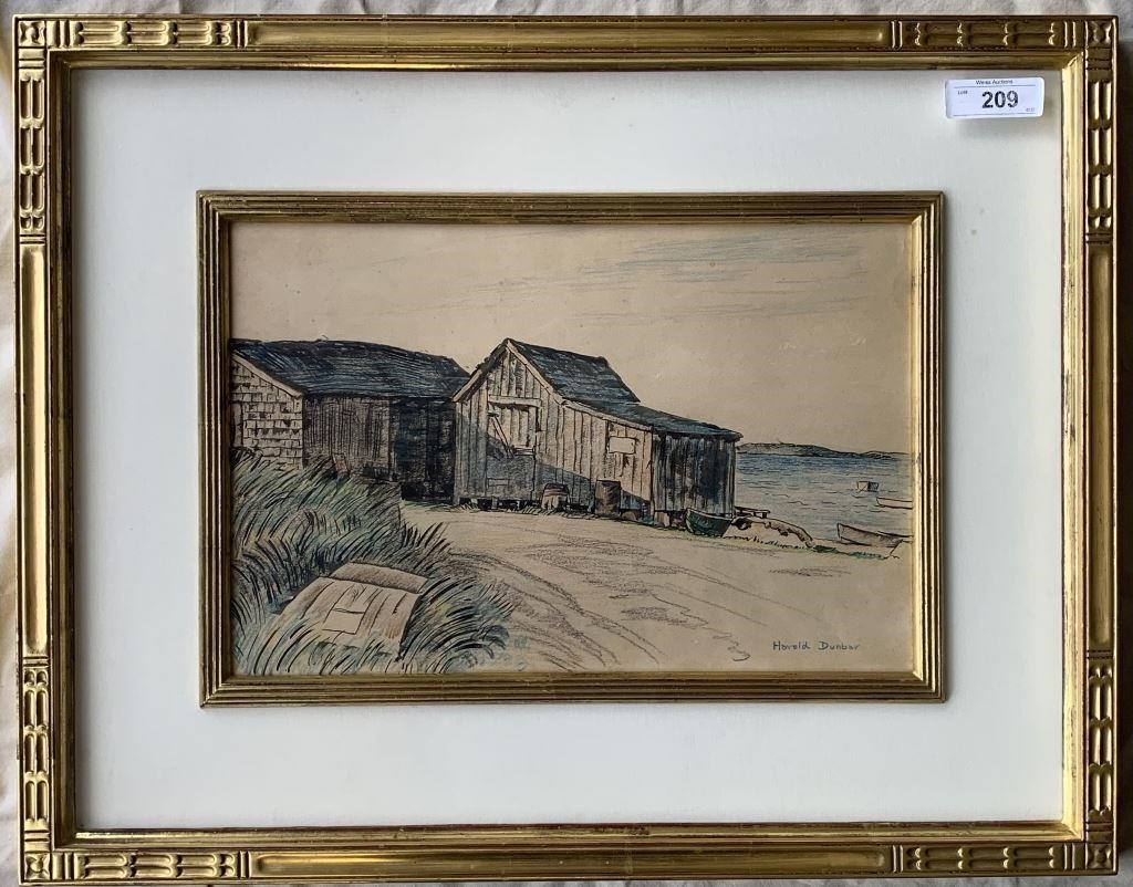 Harold CrockerDunbar | Cape Cod fishing shacks | MutualArt