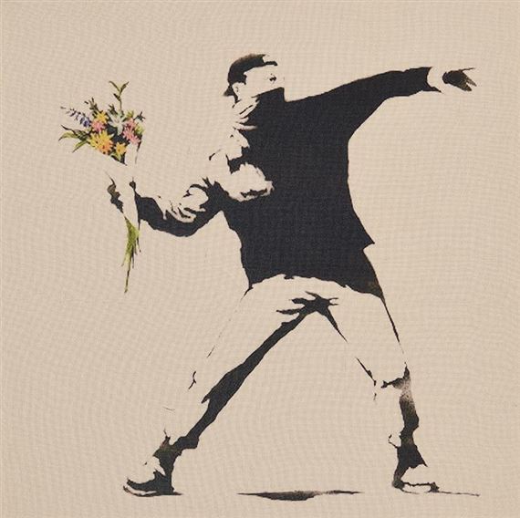 BANKSY Rage Flower Thrower Molotov Flowers replica art print magnet new ...