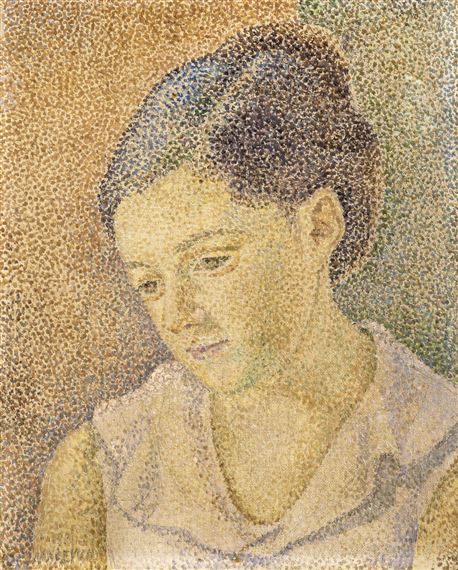 Marie Vorobieff Marevna | Visage de femme pointilliste (1932) | MutualArt