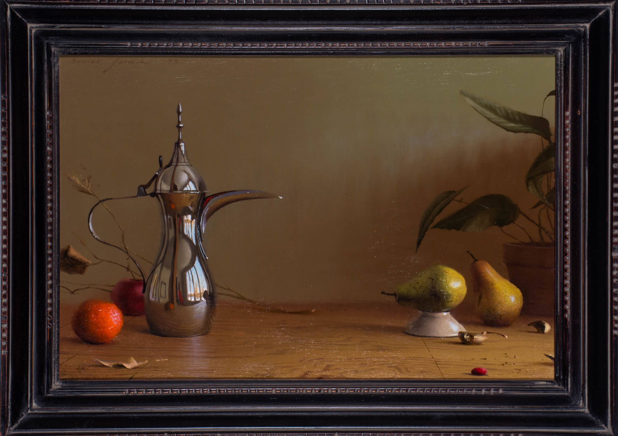 Daniel Sprick | Still Life with Fruit and a Silver Turkish Teapot (1993 ...