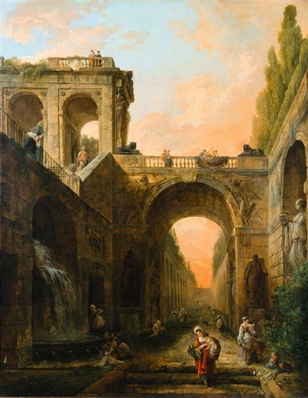 Hubert Robert | TWO WORKS: MORNING; EVENING | MutualArt