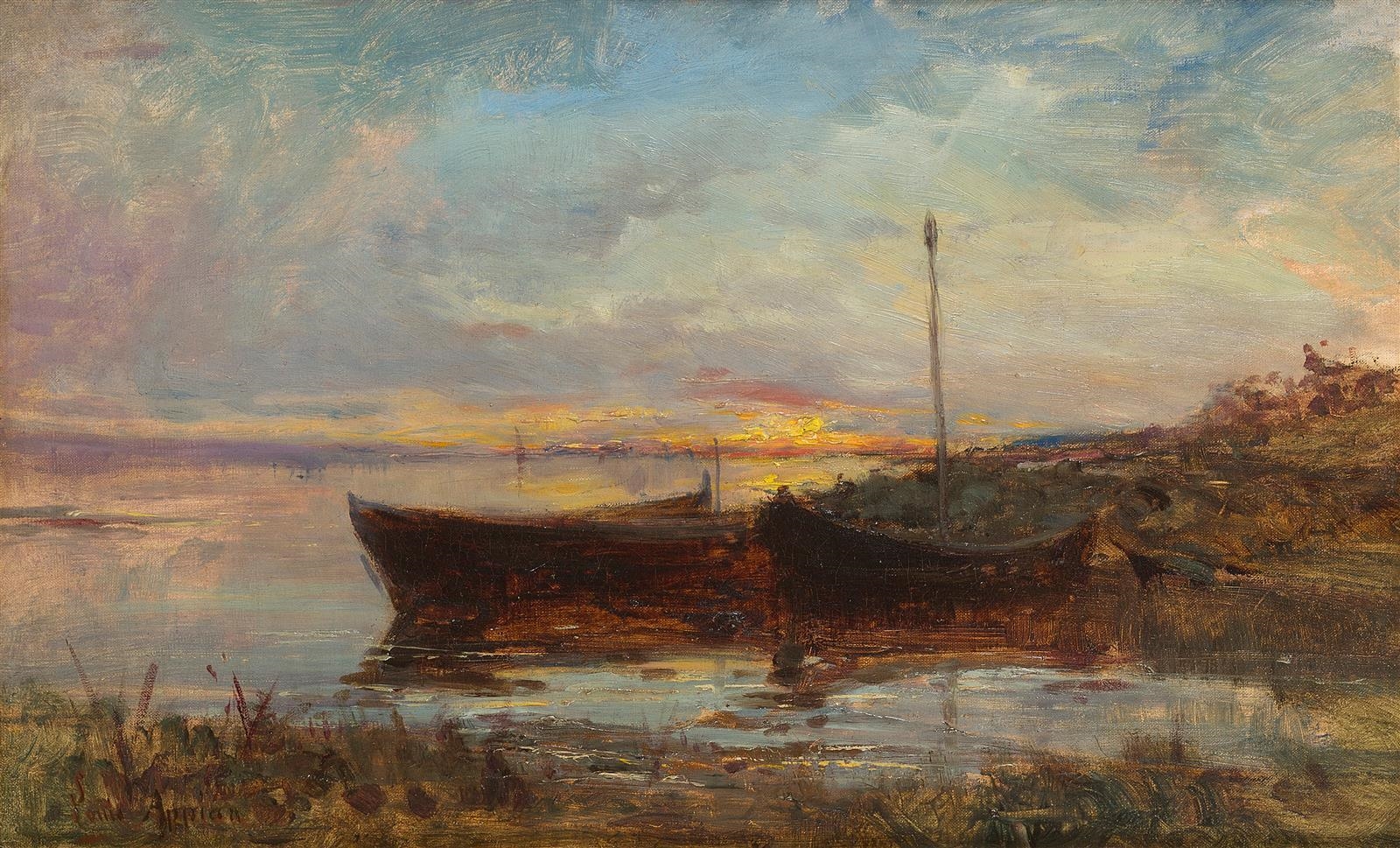 Louis Appian | Coucher de soleil sur l'étang de Berre | MutualArt