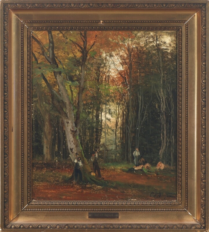 Carl Frederik Aagaard | Autumn landscape with lumberjacks | MutualArt