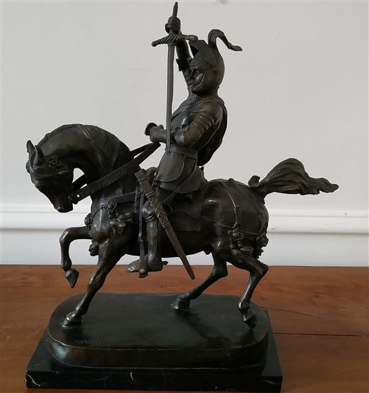 Carlo Marochetti | The equestrian statue of Philibert of Savoy drawing his Bronze sword with a ...