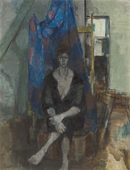 Ryuichi Terashima | Woman sitting in the atelier | MutualArt