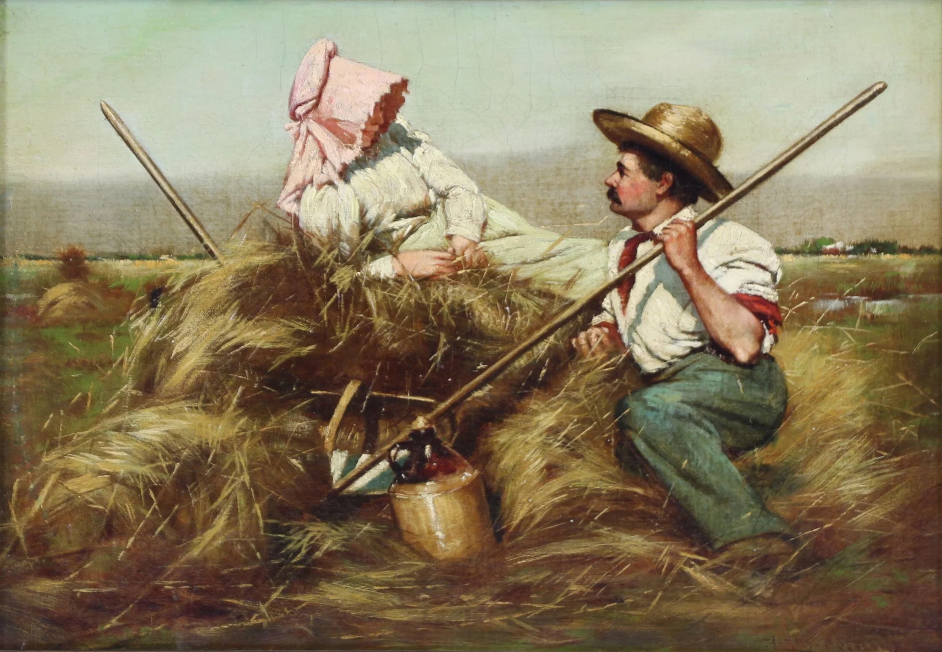 Harry Herman Roseland | Figures on a Haybale | MutualArt