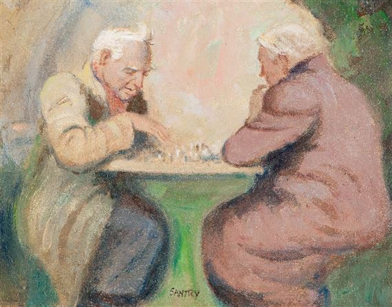 John Santry | THE CHESS PLAYERS | MutualArt