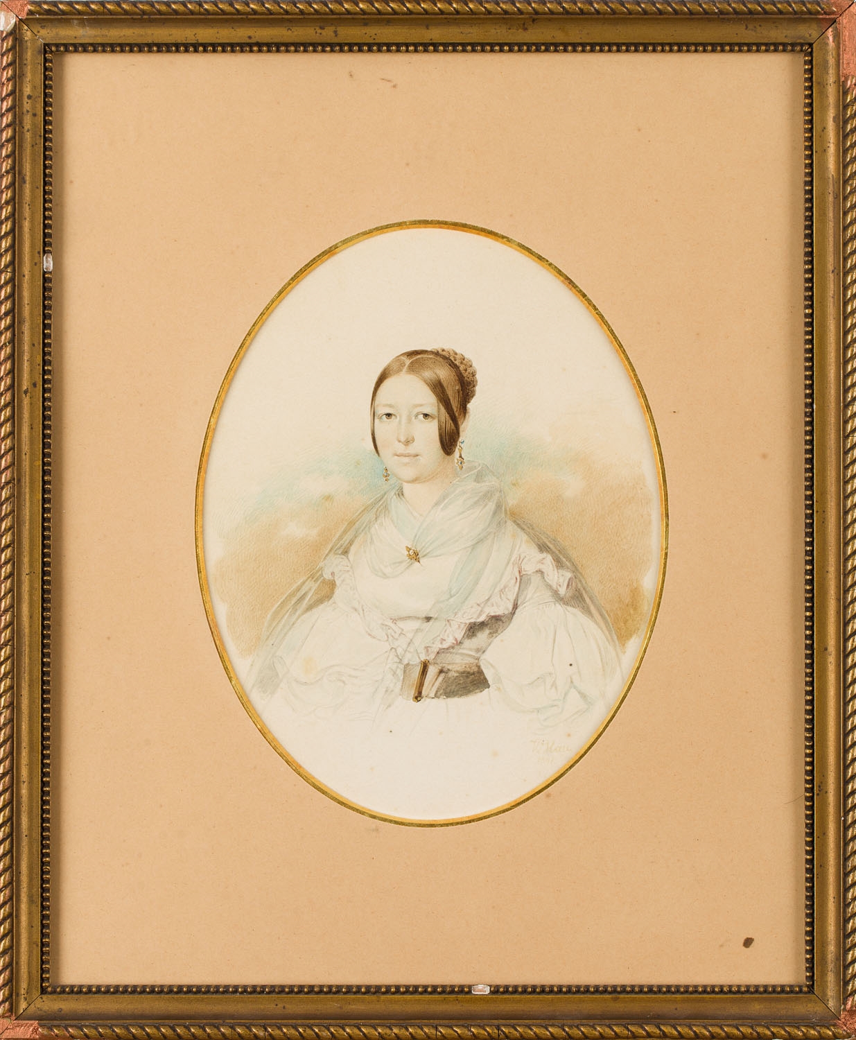 Waldemar Ivanovitch Hau | Portret damy (1841) | MutualArt