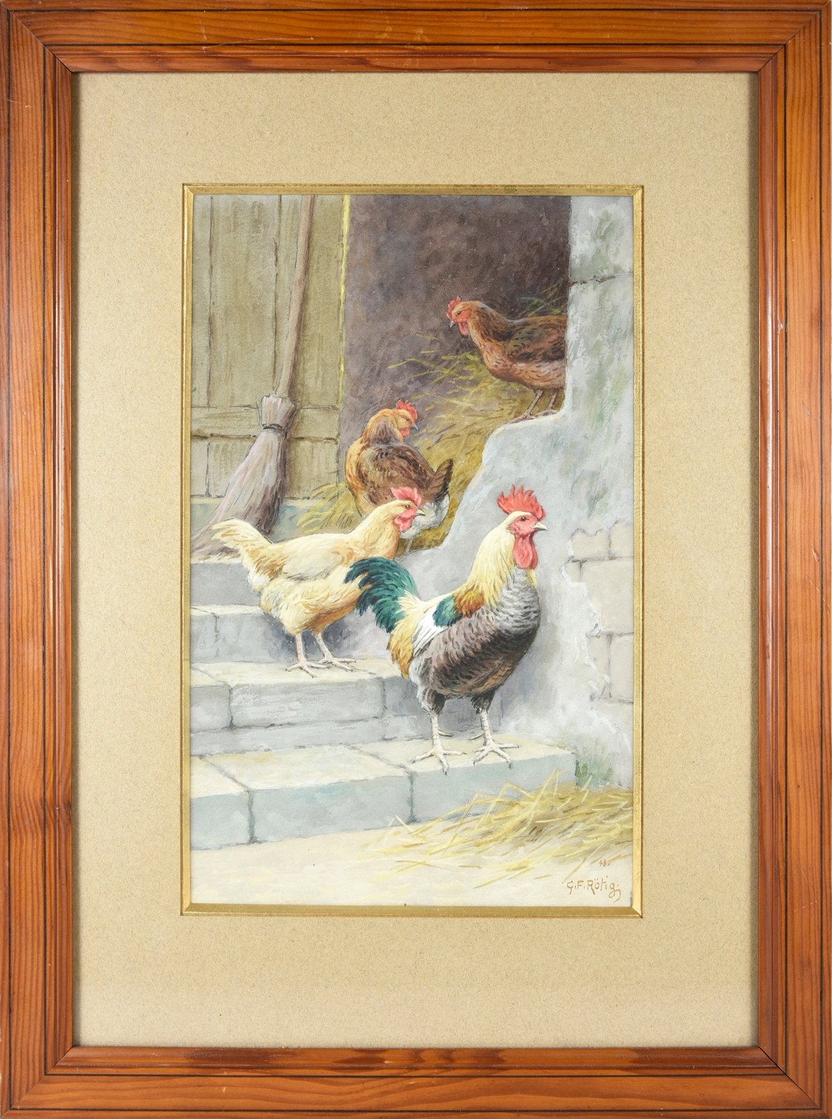 Georges Frédéric Rötig | Coq et poules (1948) | MutualArt