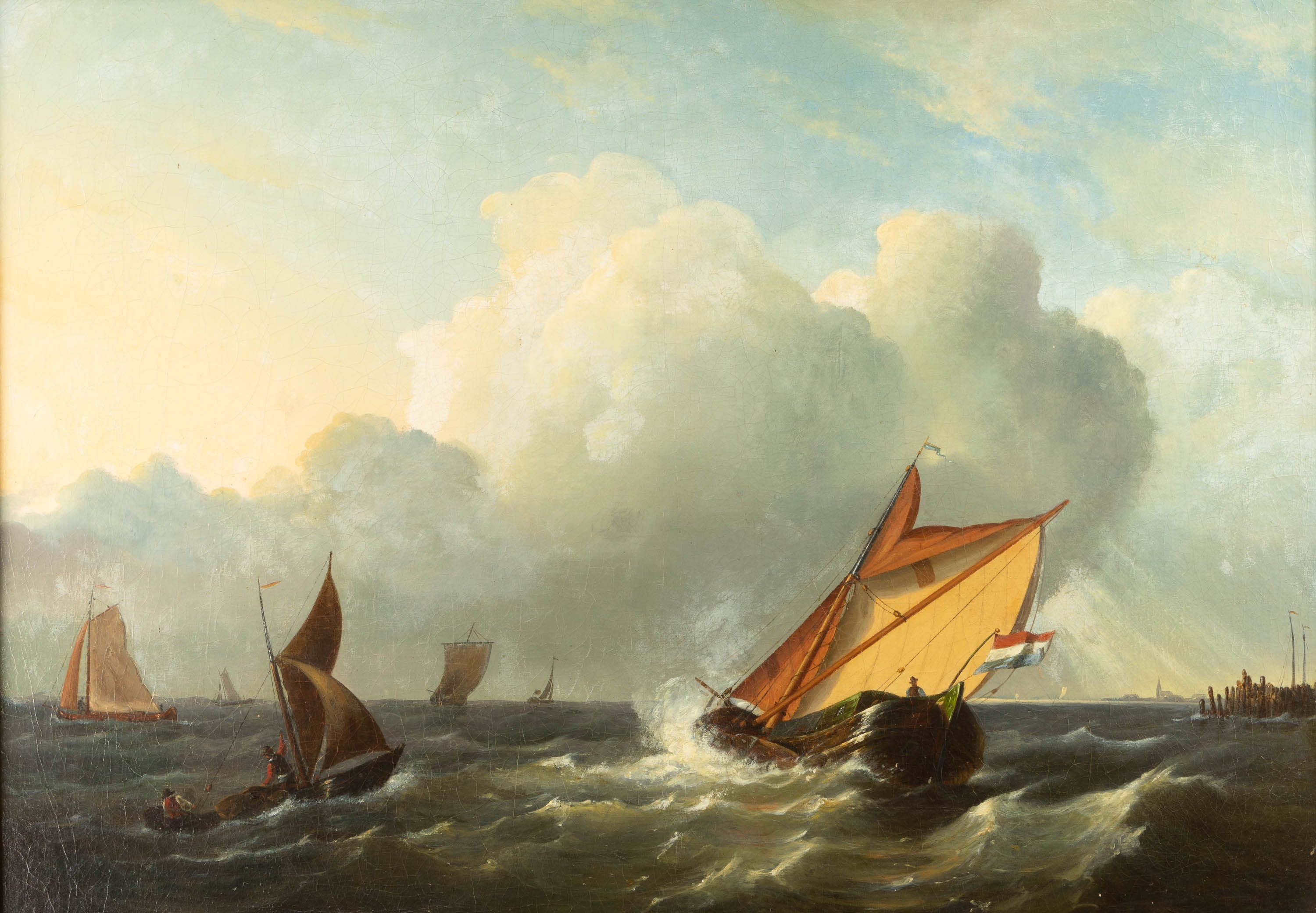 Jacob Willem de Gruyter | Schepen bij havenhoofd | MutualArt
