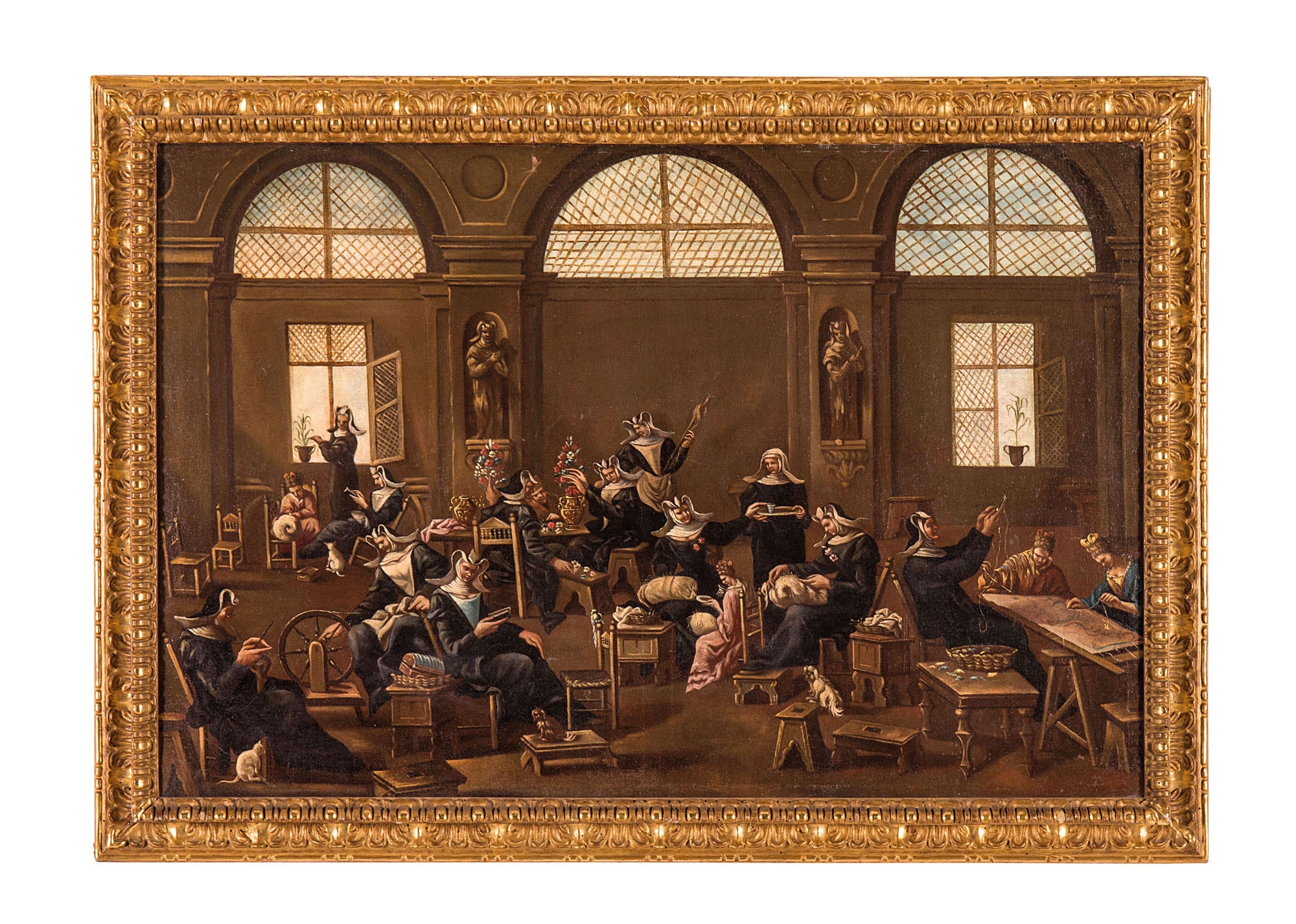 Alessandro Magnasco | Interno di un convento femminile con suore al ...