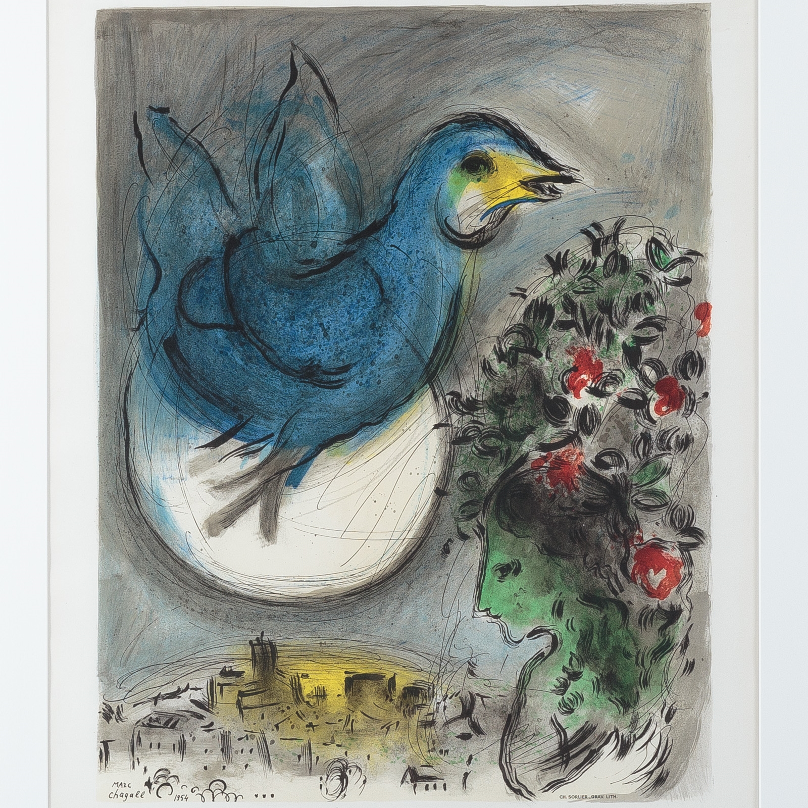 Marc Chagall | The Blue Bird (1954) | MutualArt